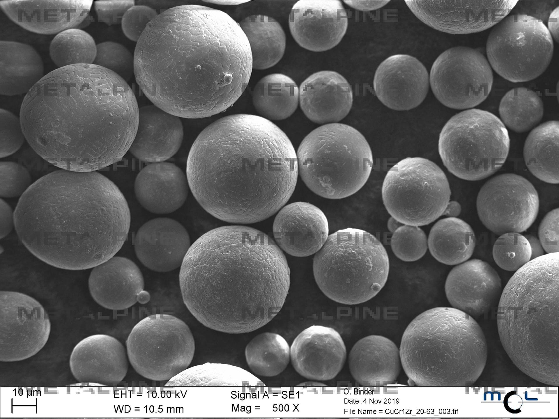 CuCr1Zr - Metalpine - THE ART OF SPHERICAL POWDERS
